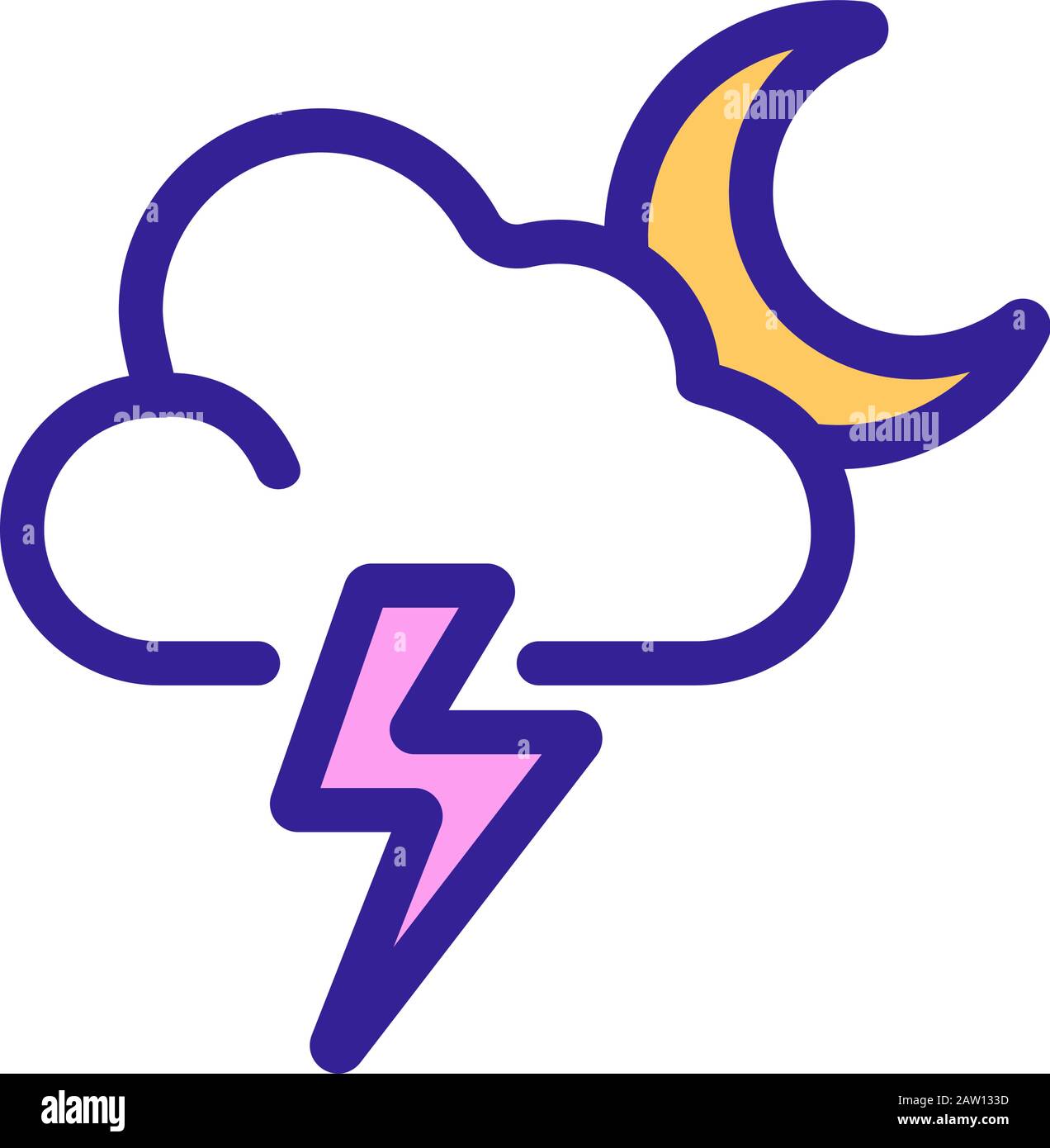 Lightning Storm Hurricane Icon Vector. Isolated contour symbol ...