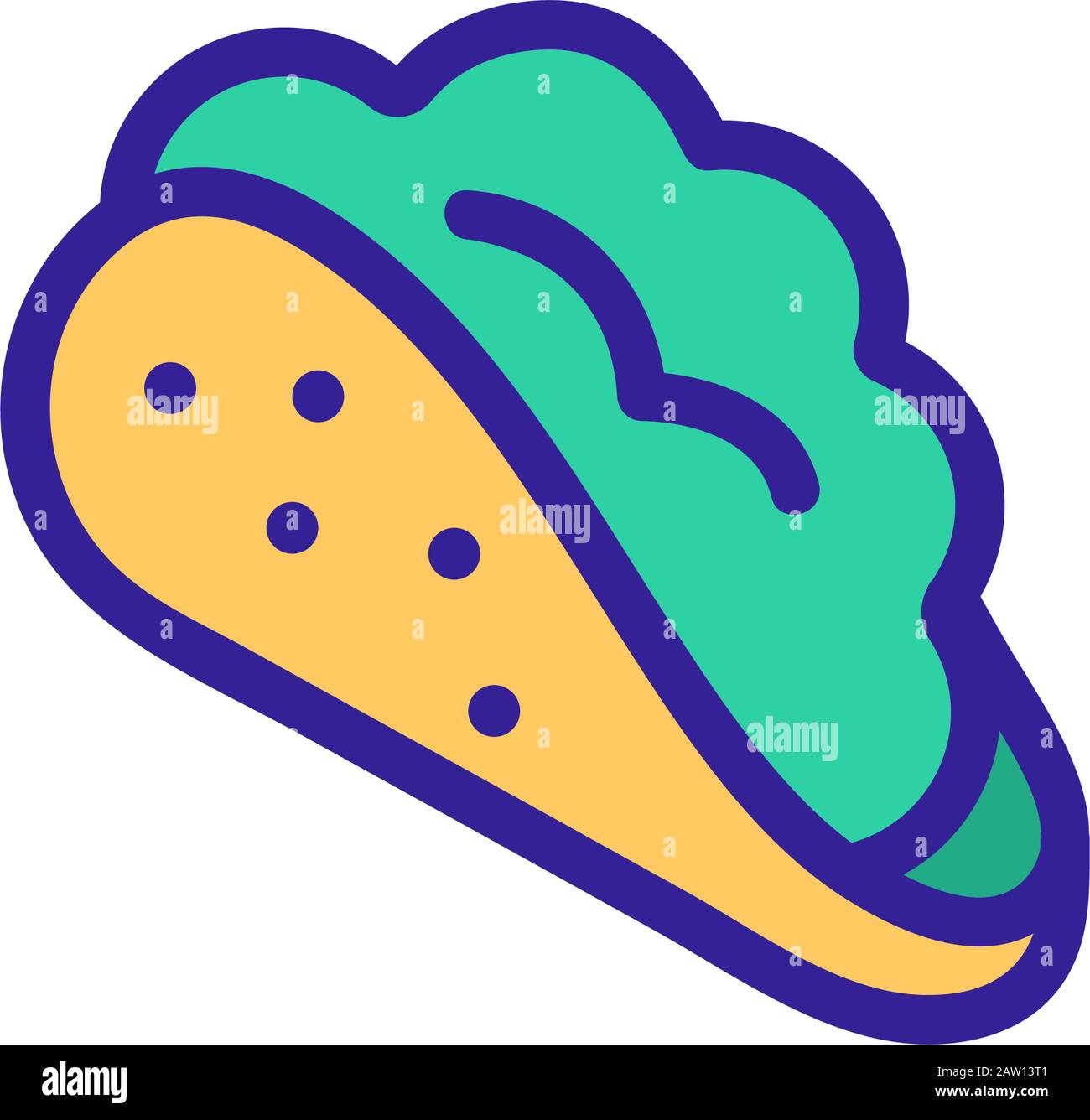 Taco icon vector. Isolated contour symbol illustration Stock Vector ...