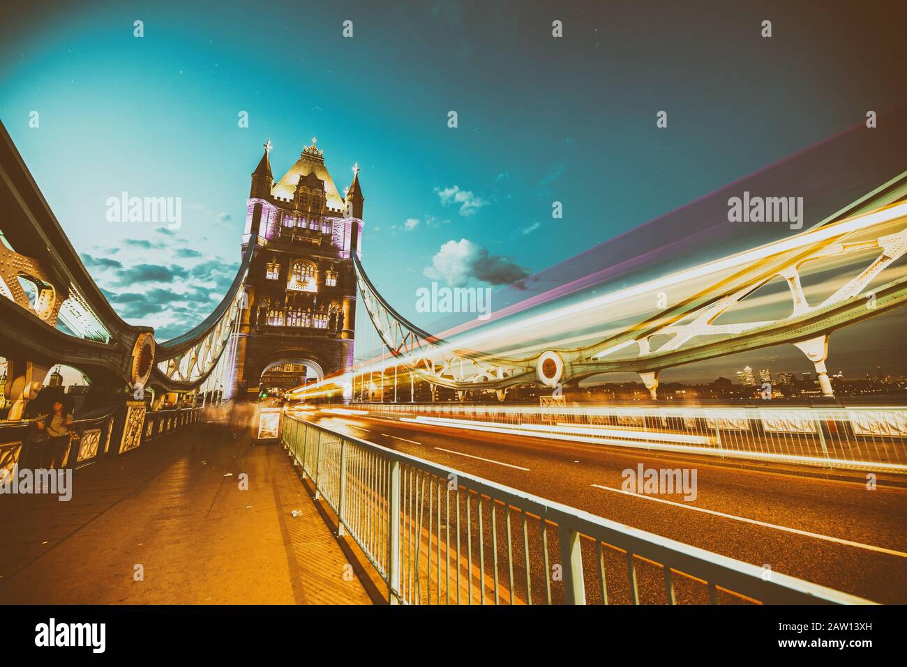 The Tower Bridge after sunset, London Stock Photo - Alamy