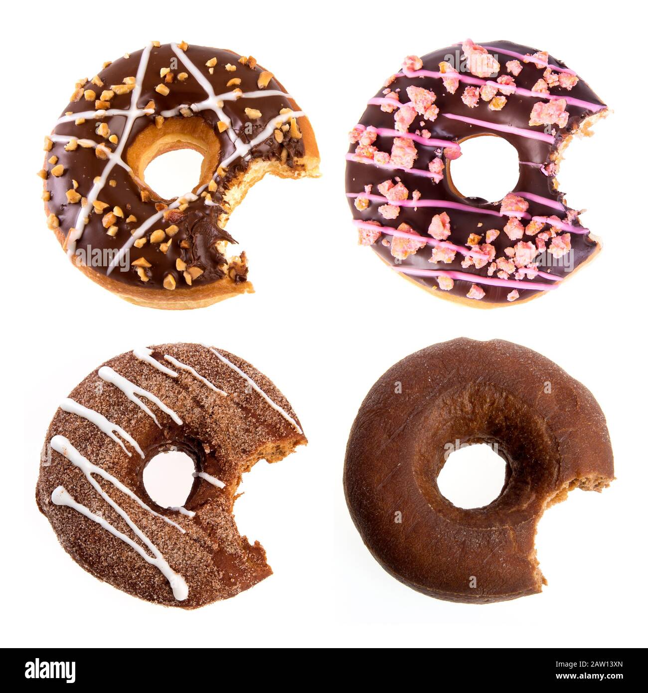 donut or donut with missing bite on a background new Stock Photo - Alamy