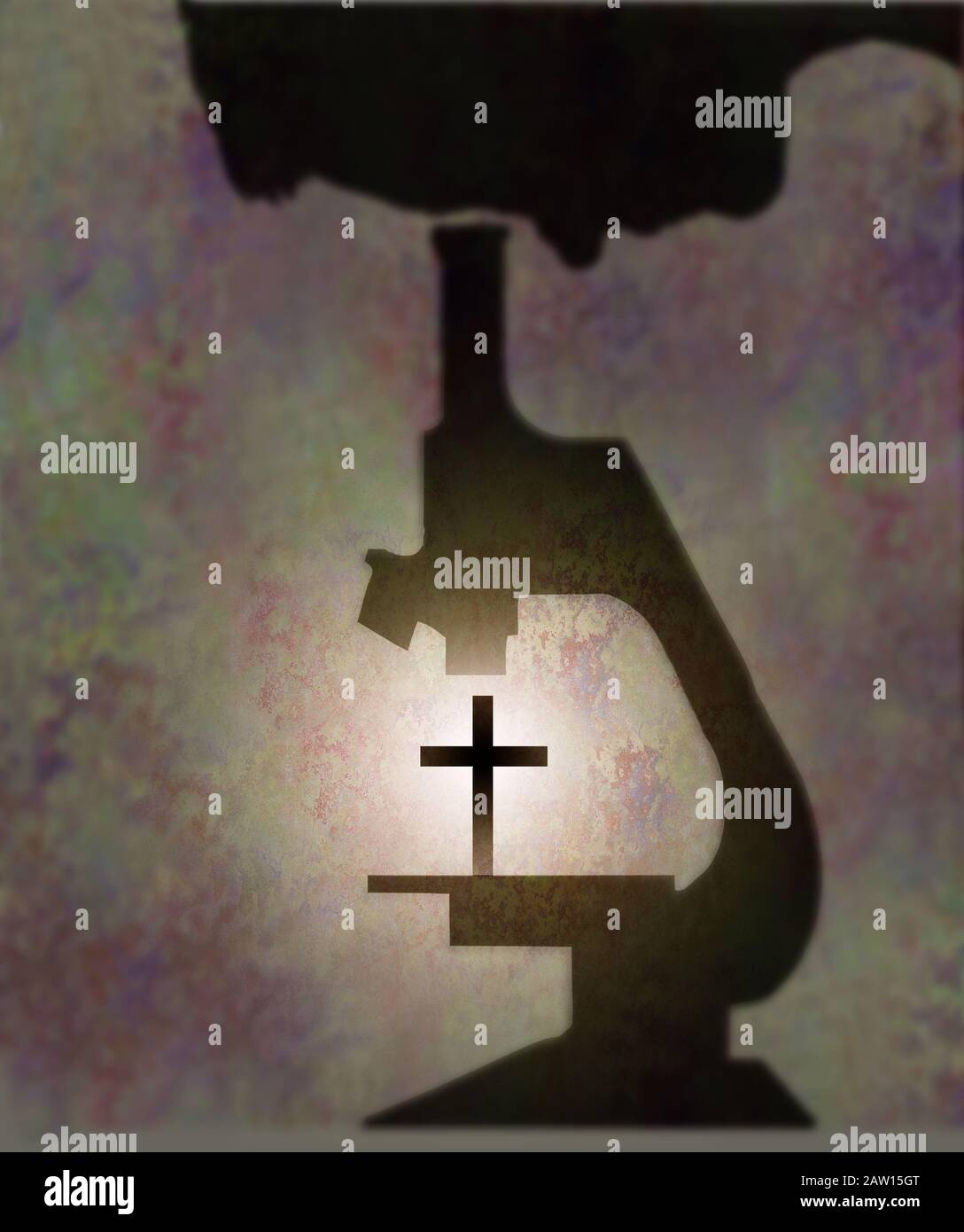 Looking into microscope silhouette hi-res stock photography and images ...