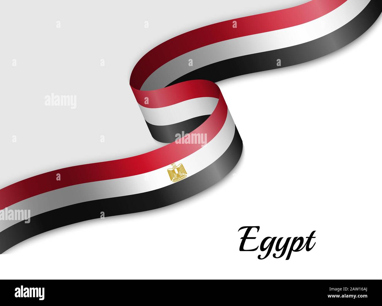waving ribbon flag of Egypt. Template for independence day banner Stock ...