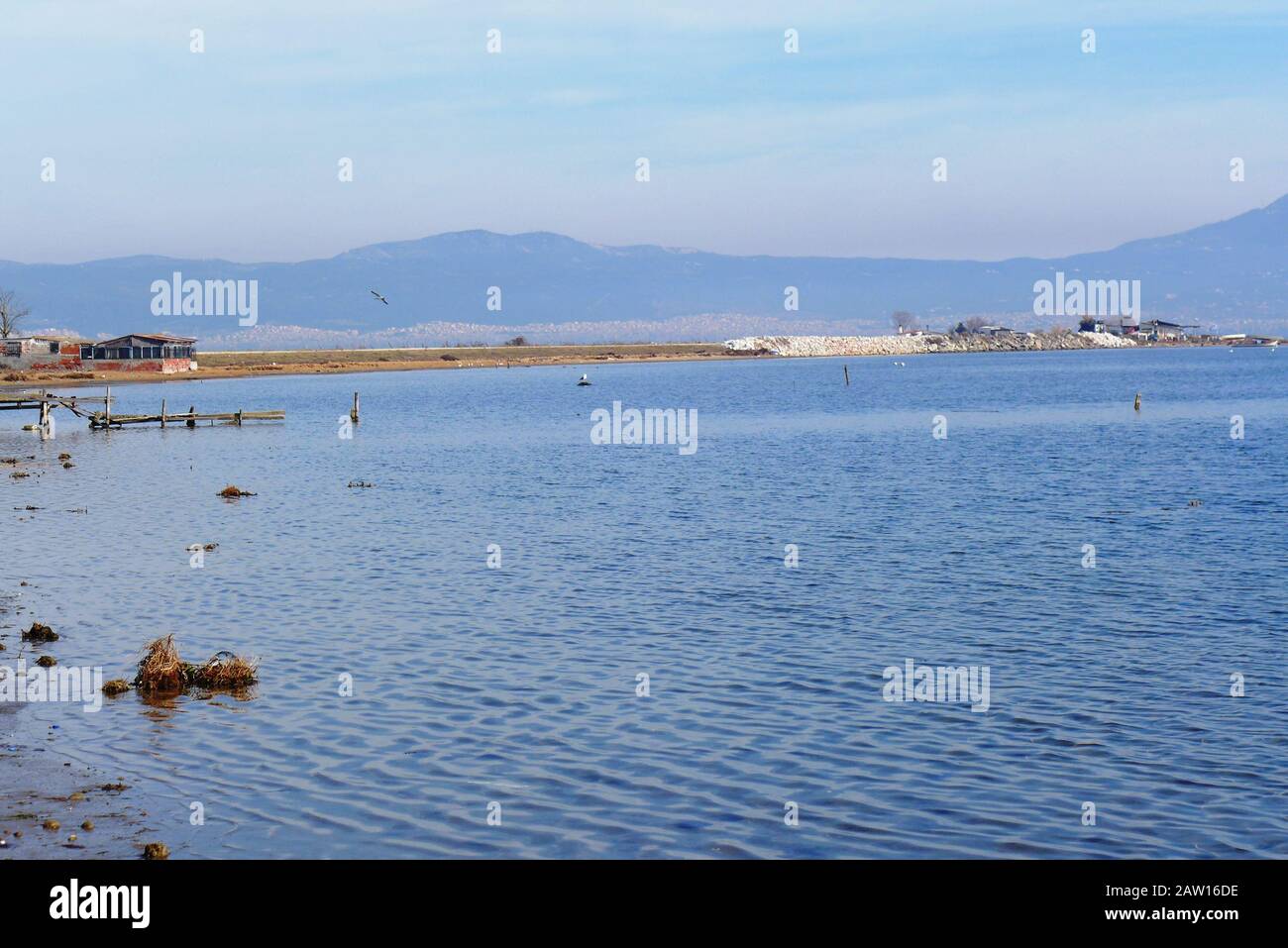 Fishing and mussel farms in the estuary of Axios river, gulf of ...