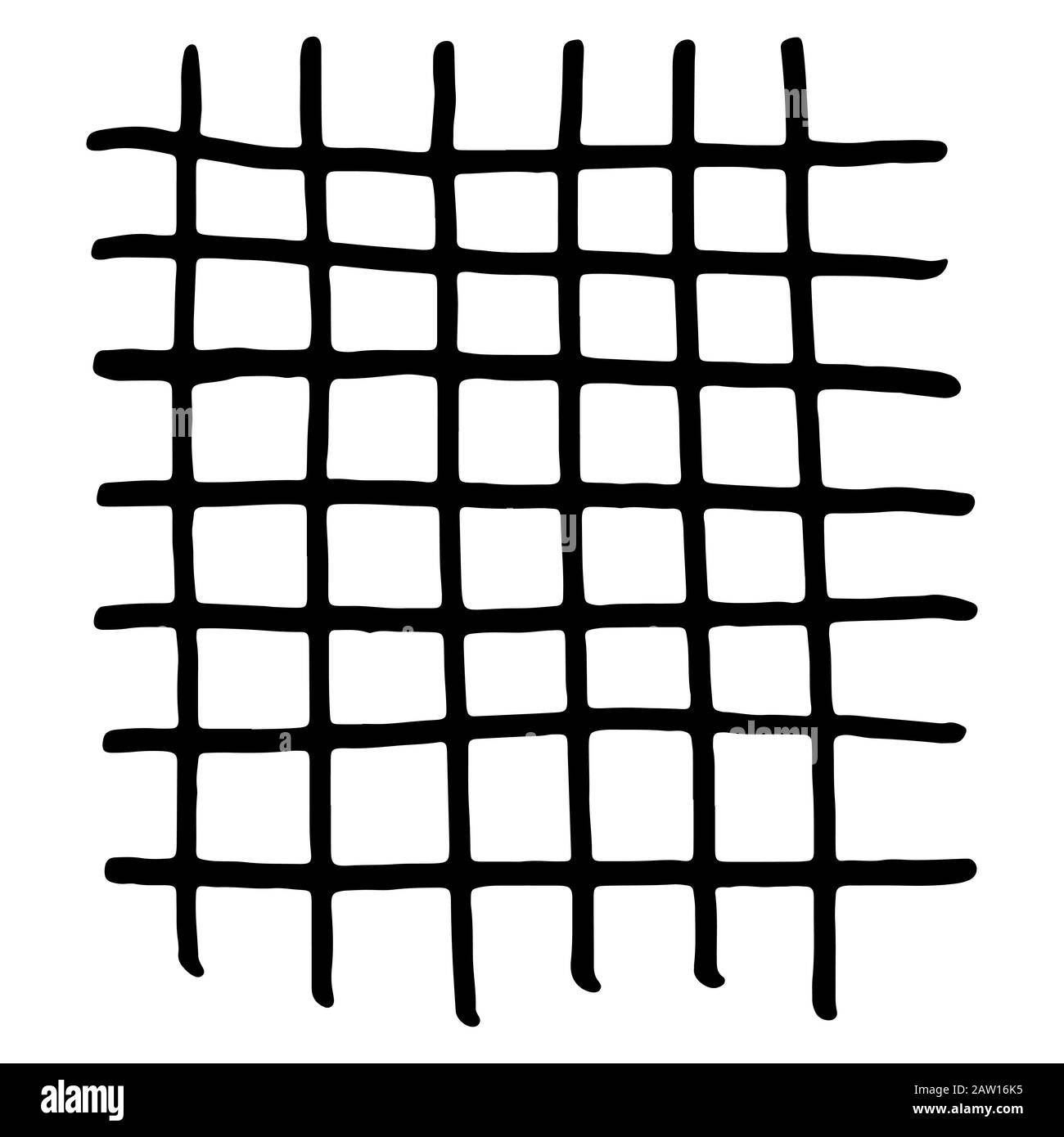 Handdrawn black grid. Vector illustration. Stroke ink and marker Stock ...