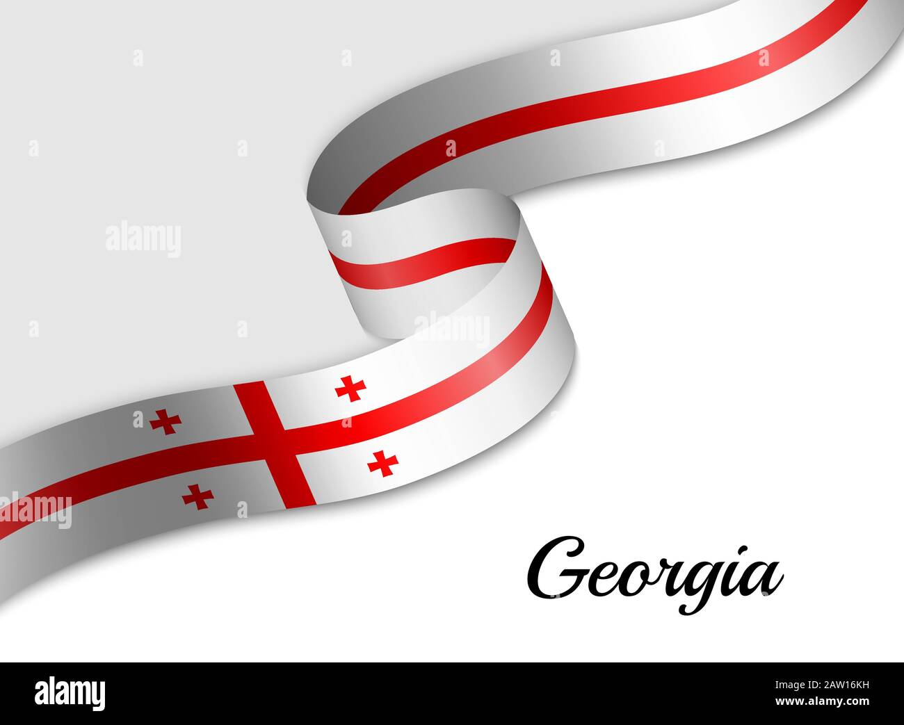 waving ribbon flag of Georgia. Template for independence day banner ...