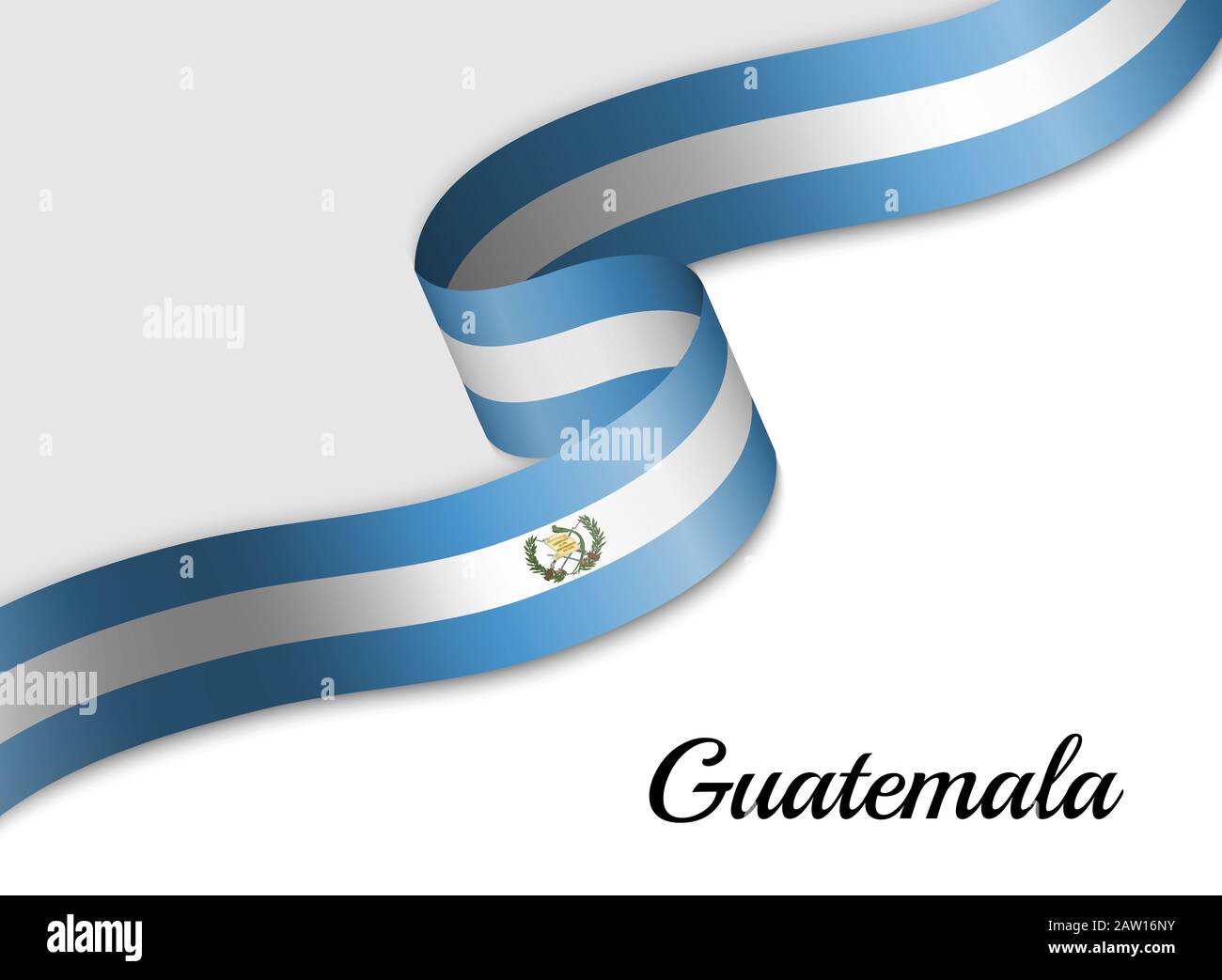 waving ribbon flag of Guatemala. Template for independence day banner ...