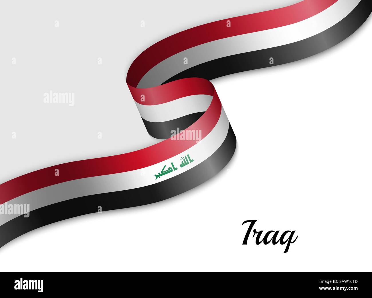 waving ribbon flag of Iraq. Template for independence day banner Stock ...