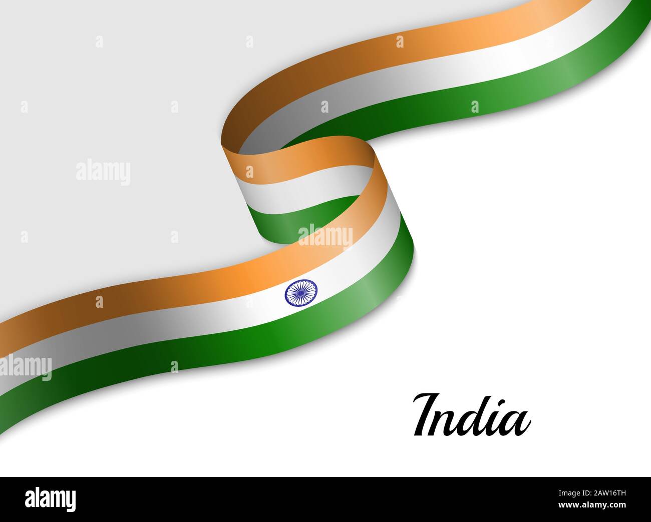 waving ribbon flag of India. Template for independence day banner Stock ...