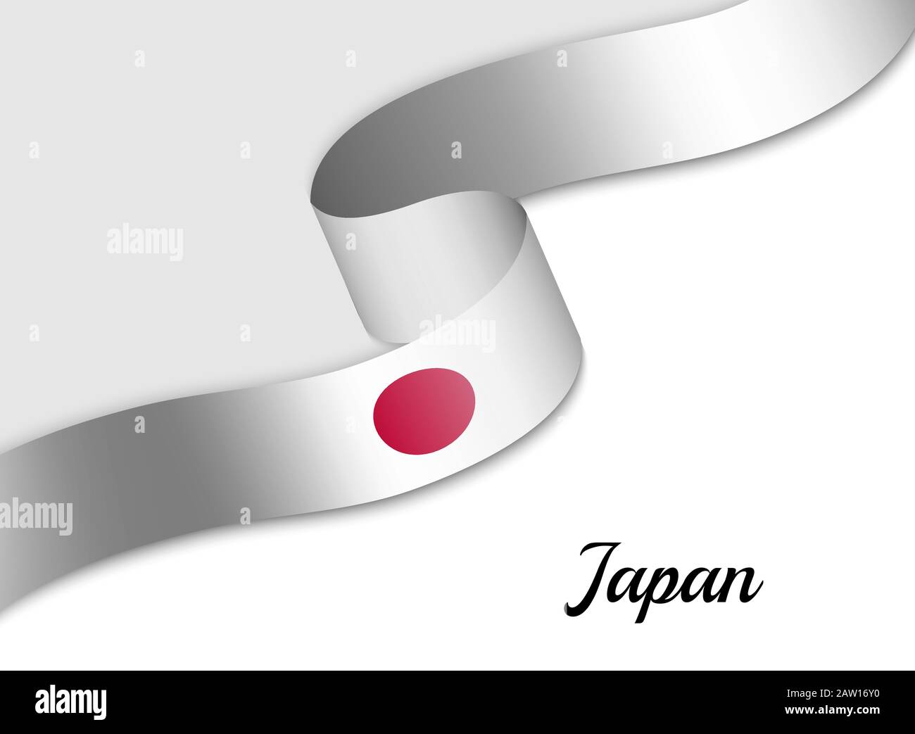 waving ribbon flag of Japan. Template for independence day banner Stock ...
