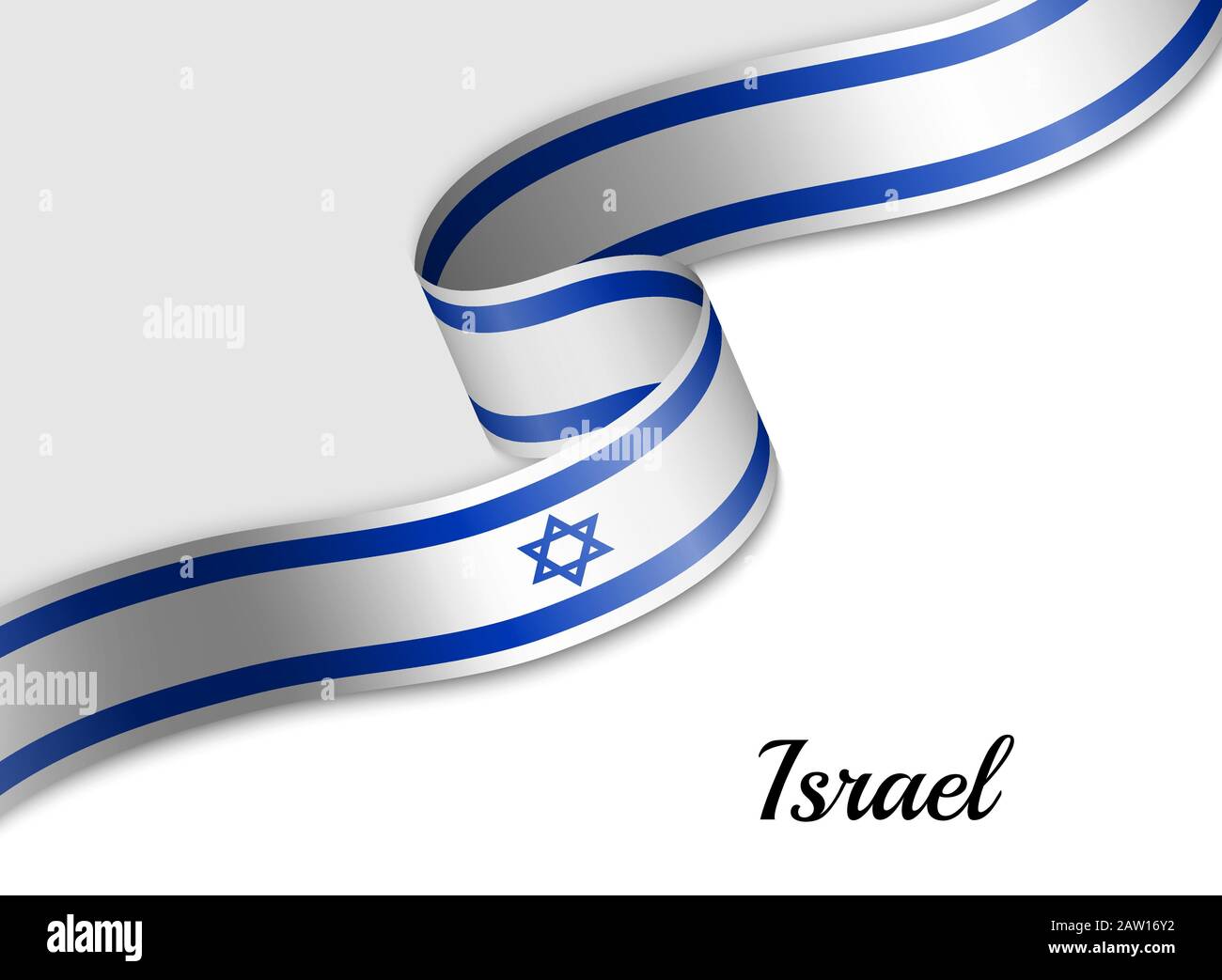 waving ribbon flag of Israel. Template for independence day banner ...