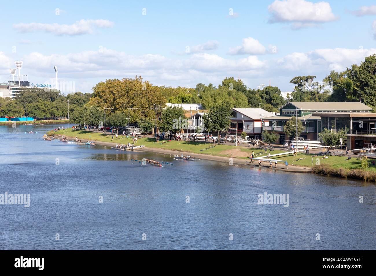 Melbourne Yarra river and rowing club near the city centre,Victoria ...