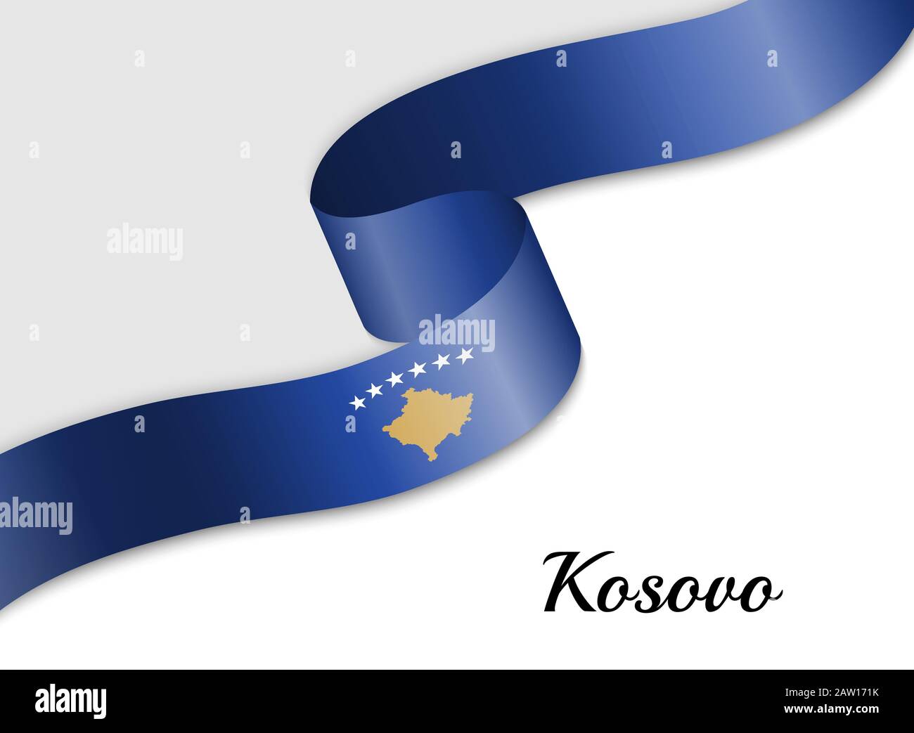 Kosovo ribbon waving flag Stock Vector Images - Alamy