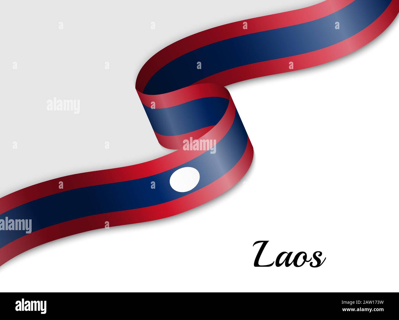 waving ribbon flag of Laos. Template for independence day banner Stock ...