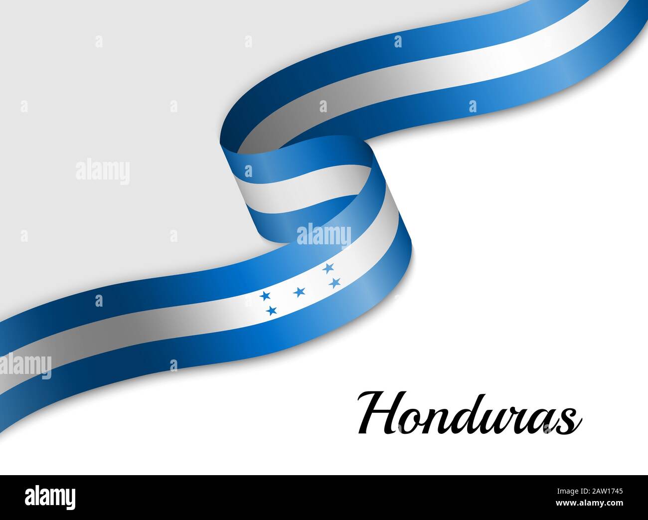 waving ribbon flag of Honduras. Template for independence day banner ...