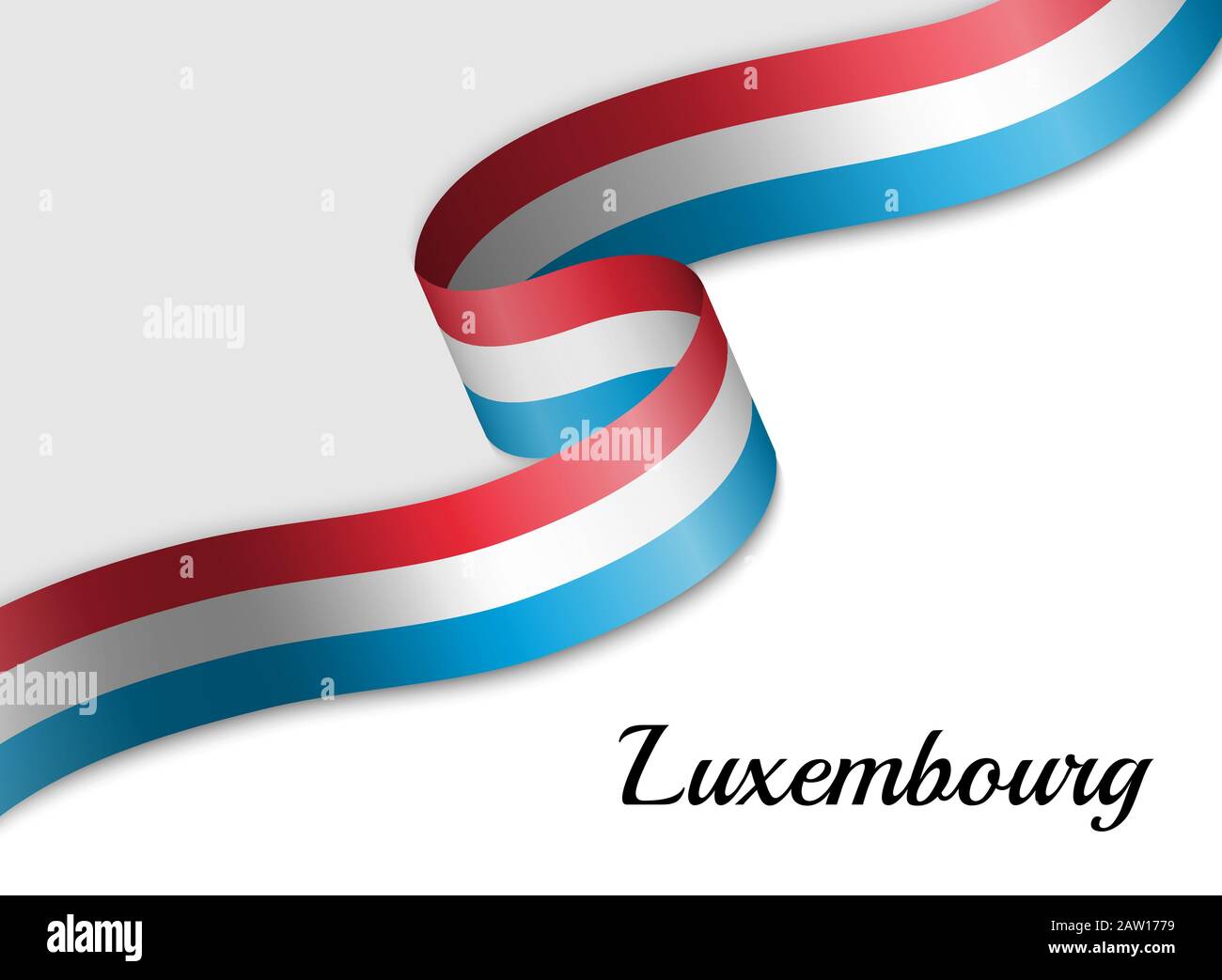 waving ribbon flag of Luxembourg. Template for independence day banner ...