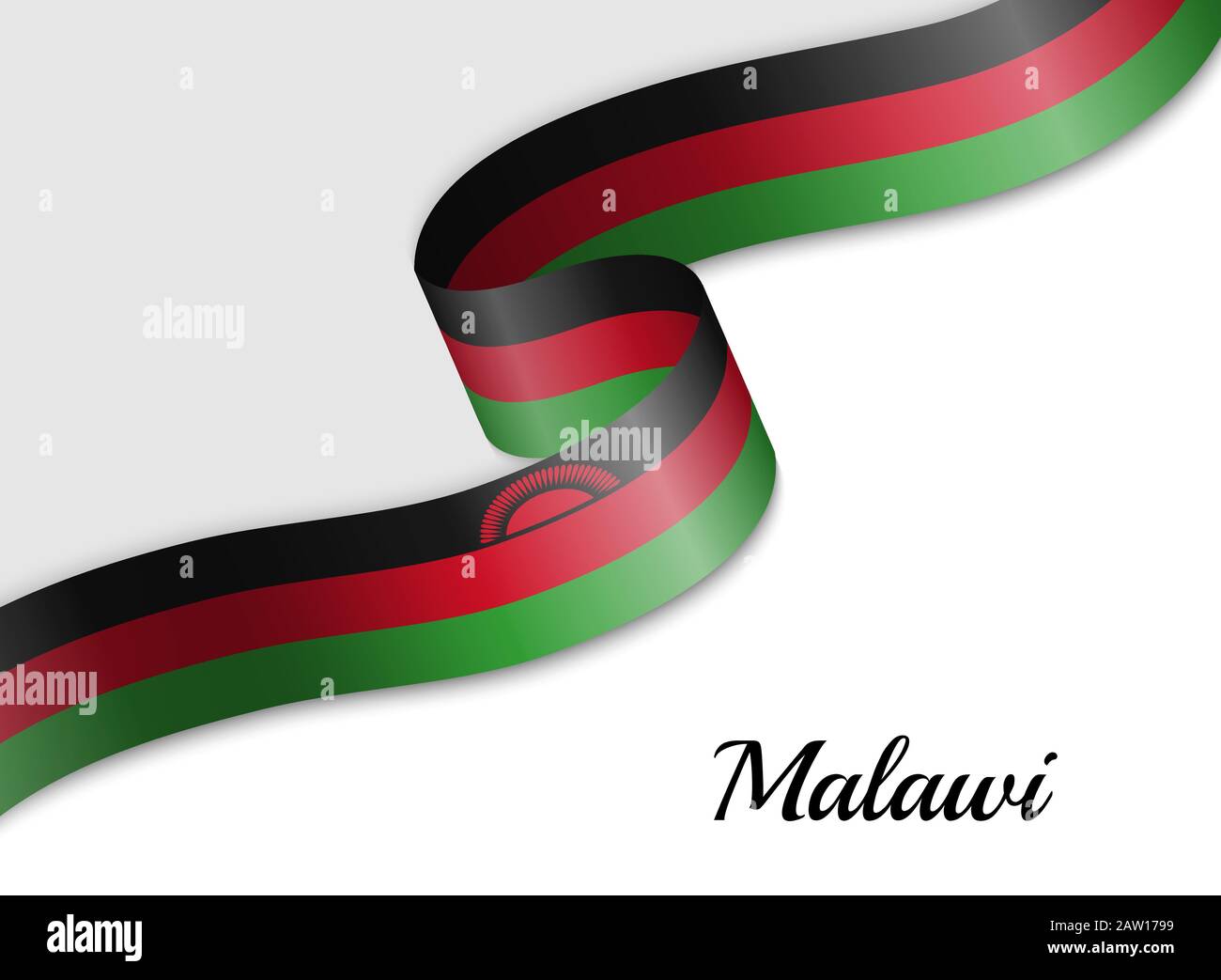 waving ribbon flag of Malawi. Template for independence day banner Stock Vector Image & Art - Alamy