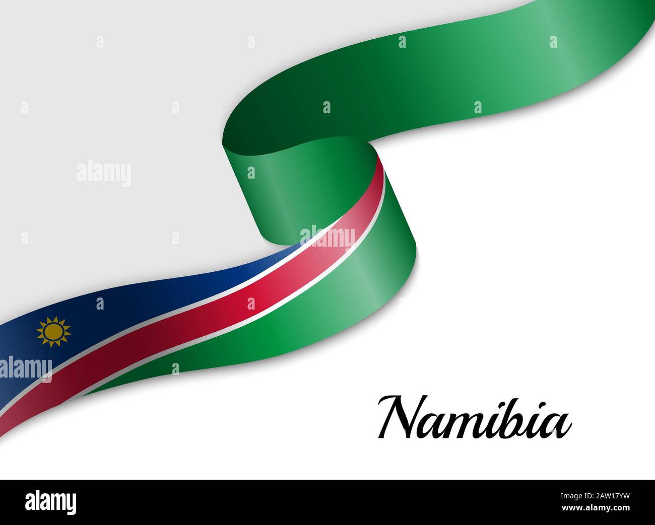 waving ribbon flag of Namibia. Template for independence day banner ...