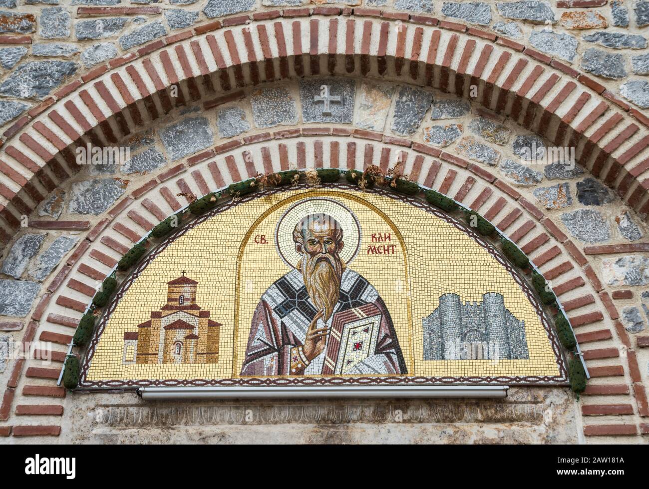 Saint Clement image at Church of SS Clement and Panteleimon, Plaosnik ...