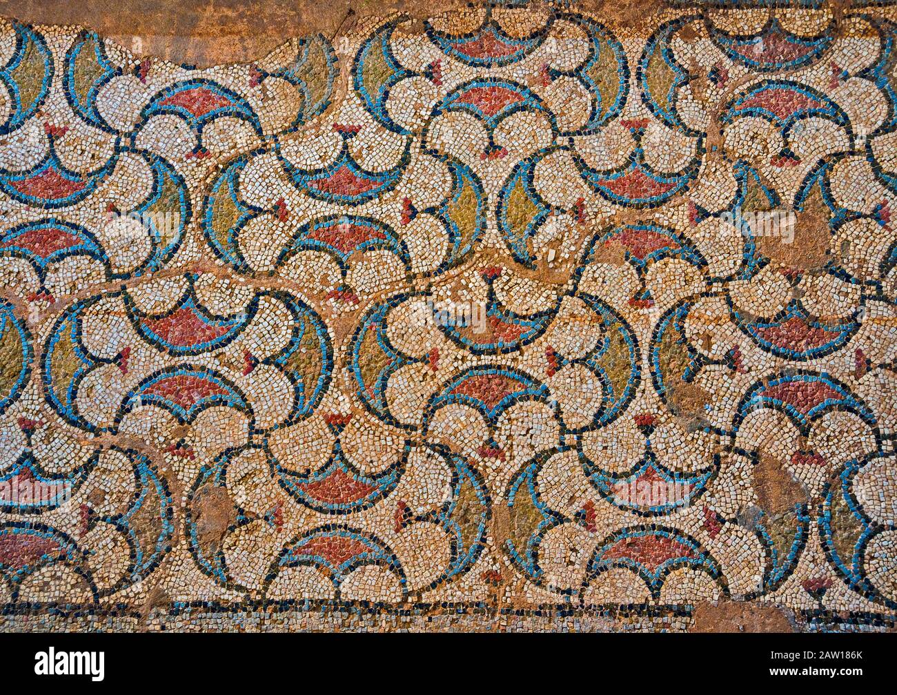 Floor mosaic, Polyconch Basilica, early Christian church, 4th cent ...