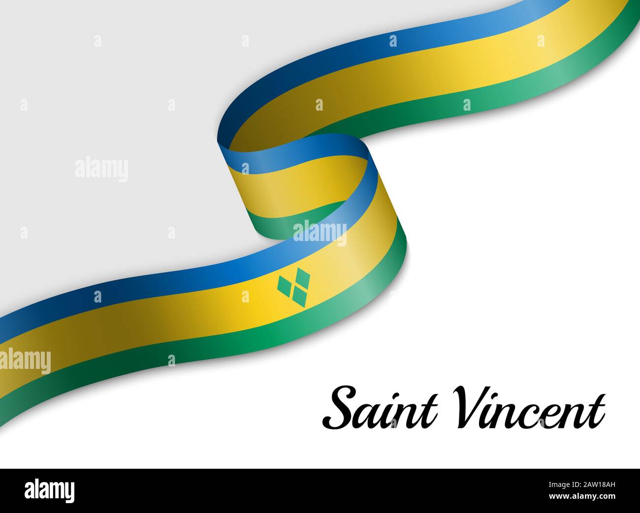 waving ribbon flag of Saint Vincent. Template for independence day ...