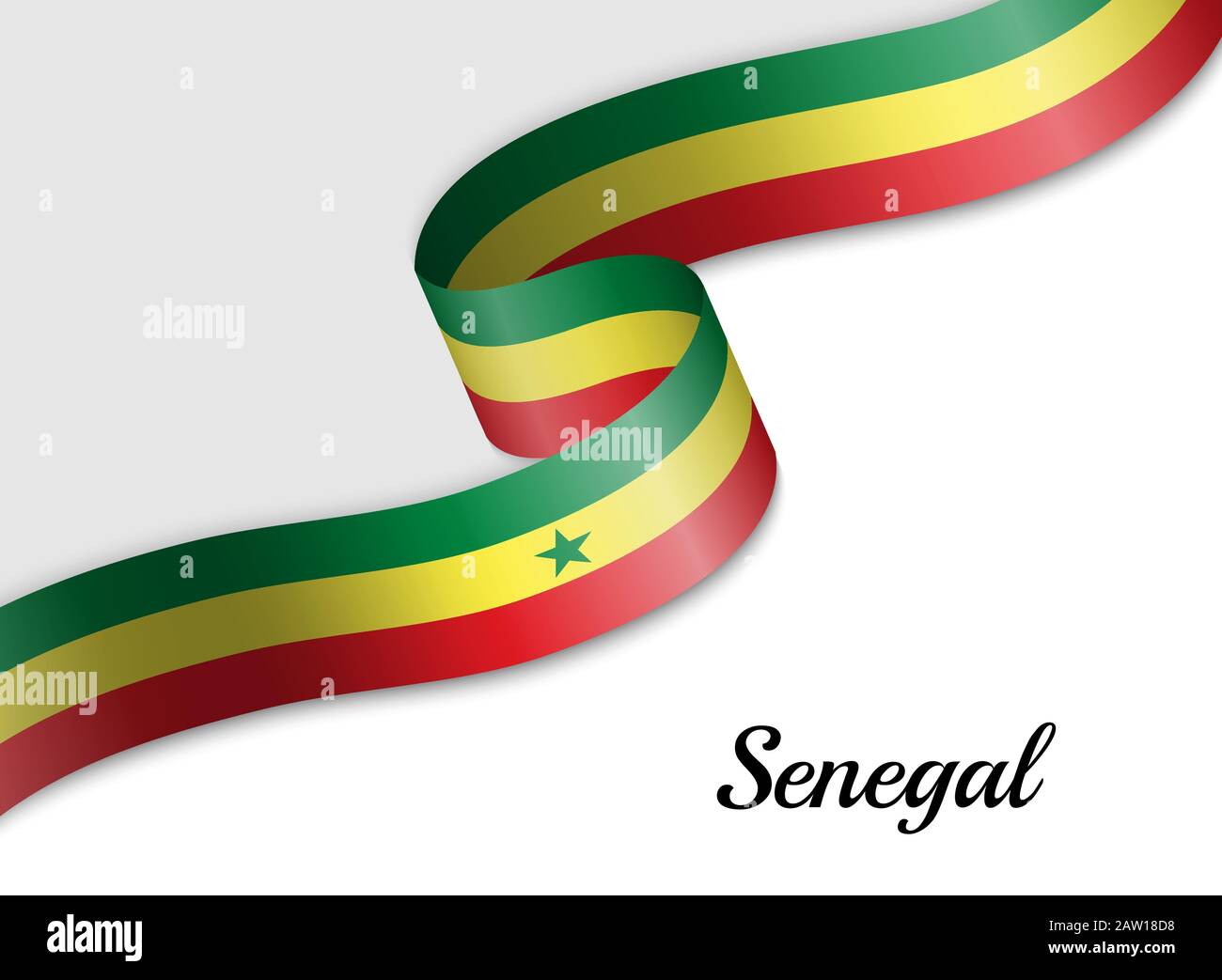 waving ribbon flag of Senegal. Template for independence day banner Stock Vector Image & Art - Alamy