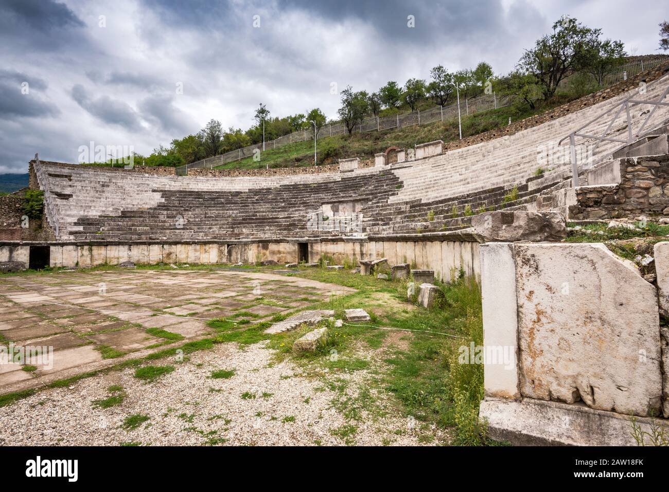 Amphitheatre at Heraclea Lyncestis, ancient Greek and Roman city ruins ...