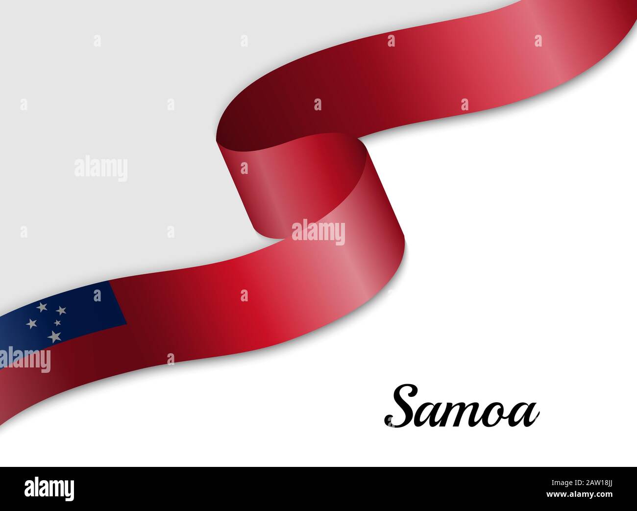waving ribbon flag of Samoa. Template for independence day banner Stock ...
