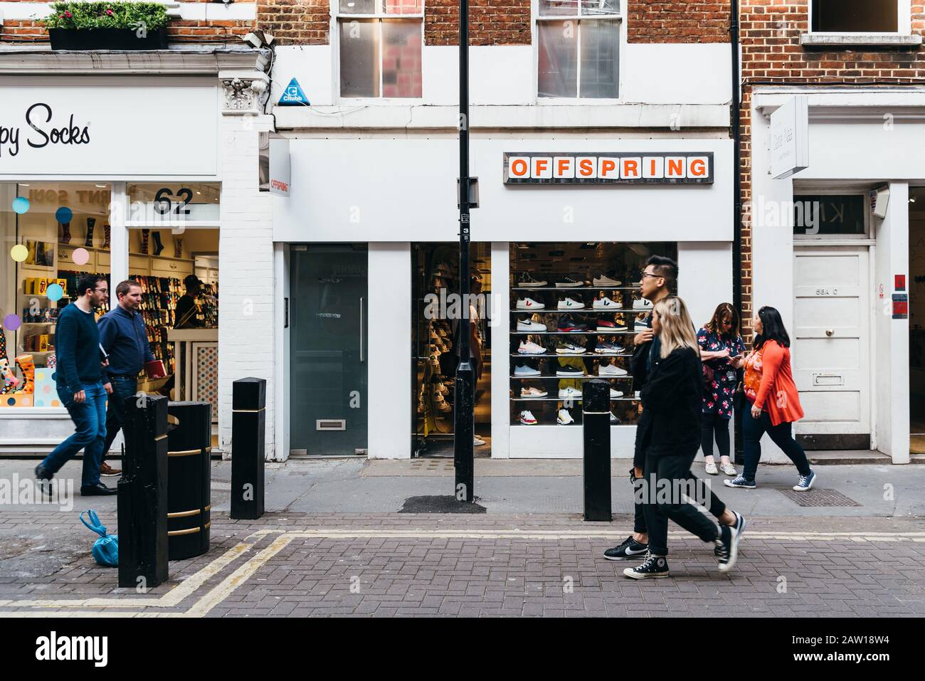 London, UK - May 15, 2019: Offspring fashion storefront in Neal Street ...