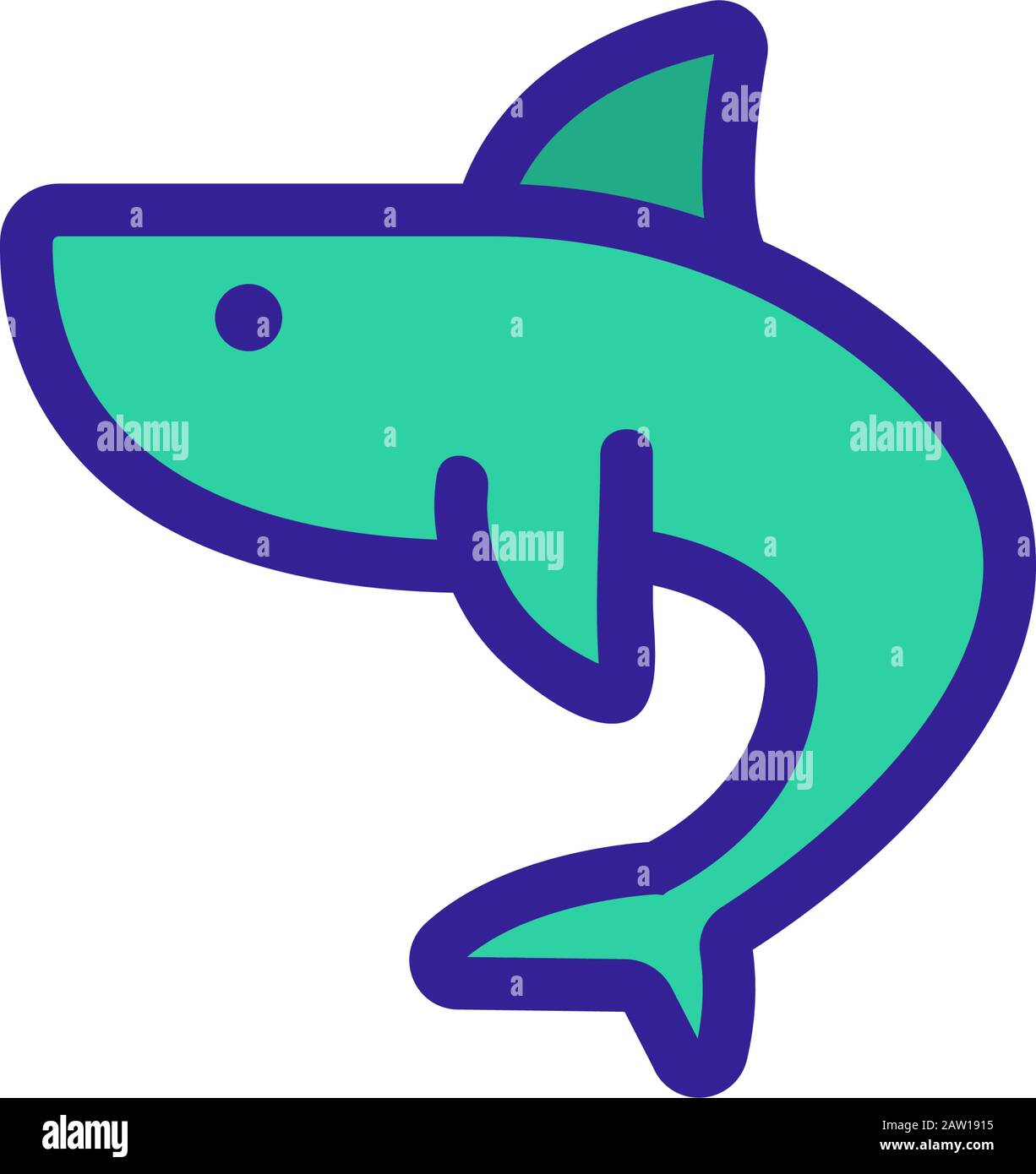 Shark icon vector. Isolated contour symbol illustration Stock Vector ...