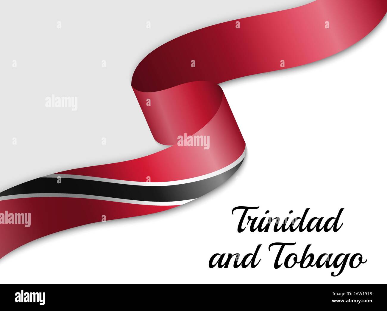 waving ribbon flag of Trinidad and Tobago. Template for independence day banner Stock Vector ...