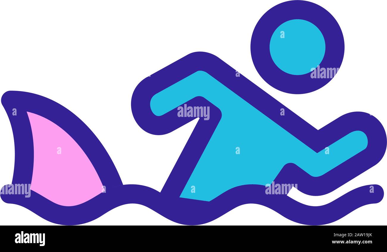 Shark icon vector. Isolated contour symbol illustration Stock Vector ...