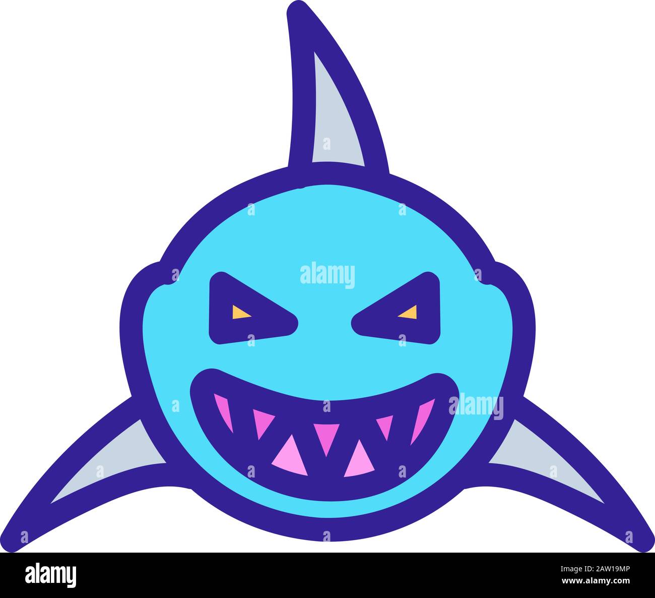 Shark icon vector. Isolated contour symbol illustration Stock Vector ...