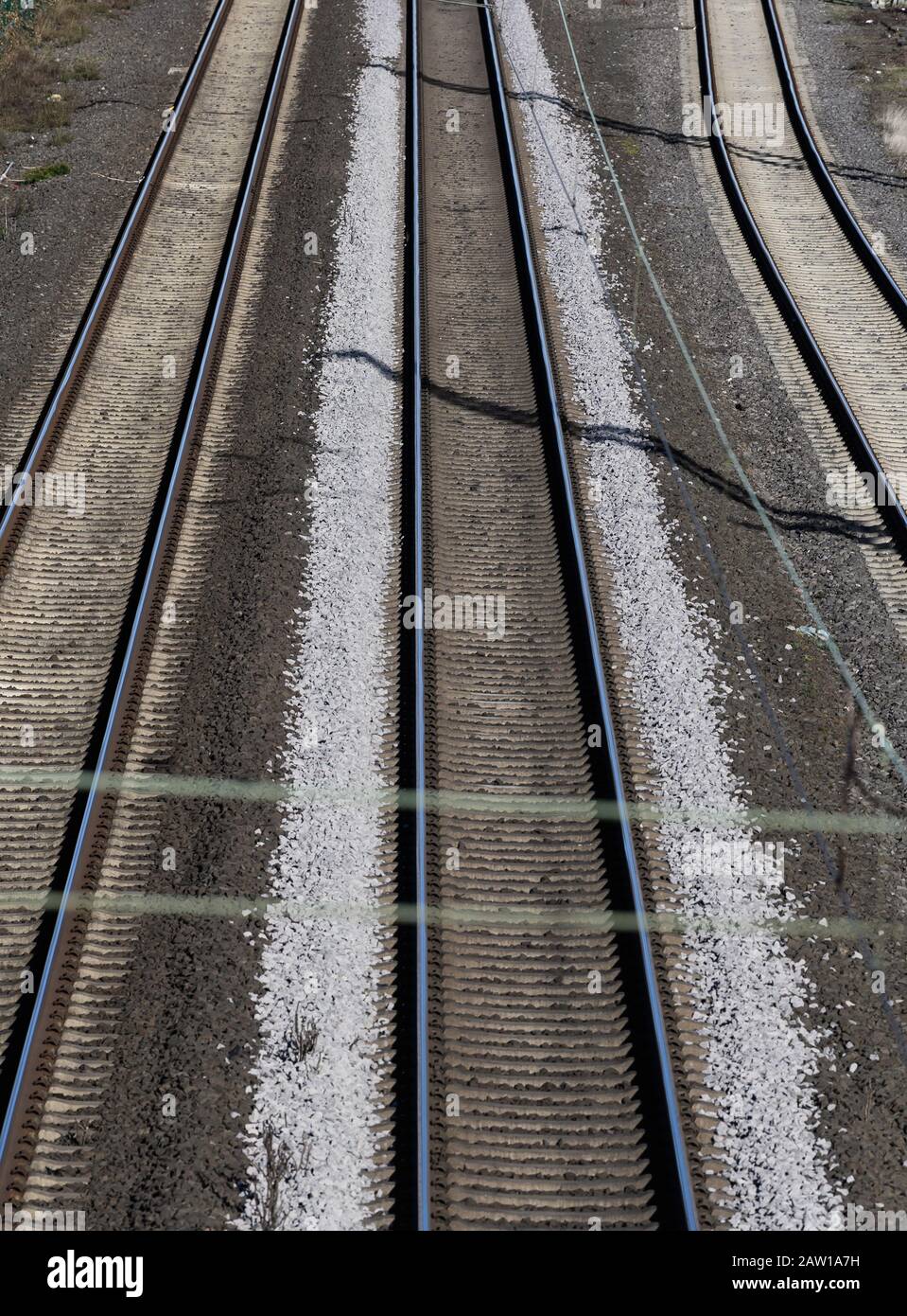 Raunheim, Germany. 05th Feb, 2020. Rails of an S-Bahn in front of the ...
