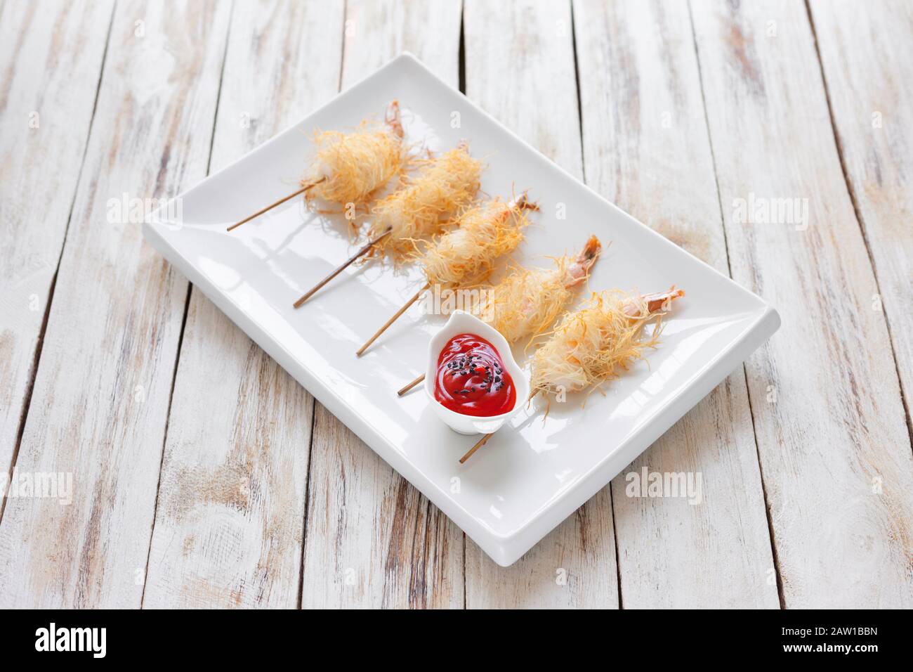 Crispy Shrimp wrapped in dough Kataifi called also Kanafeh, Kadaif ...