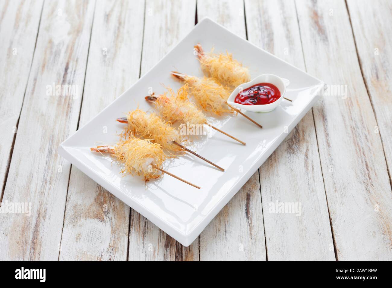 Crispy Shrimp wrapped in dough Kataifi called also Kanafeh, Kadaif ...