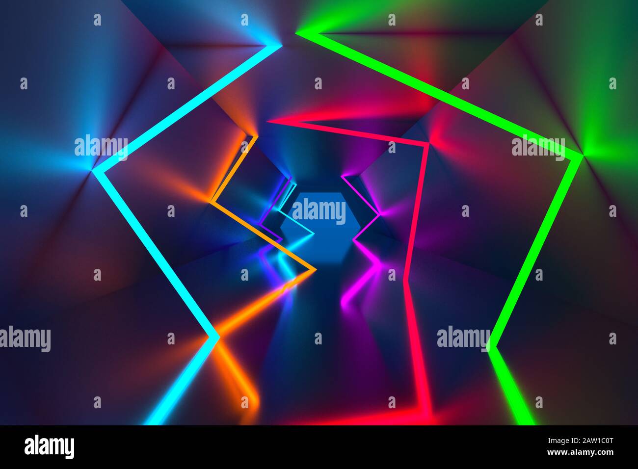 3d rendering background, glowing lines, neon lights, abstract ...