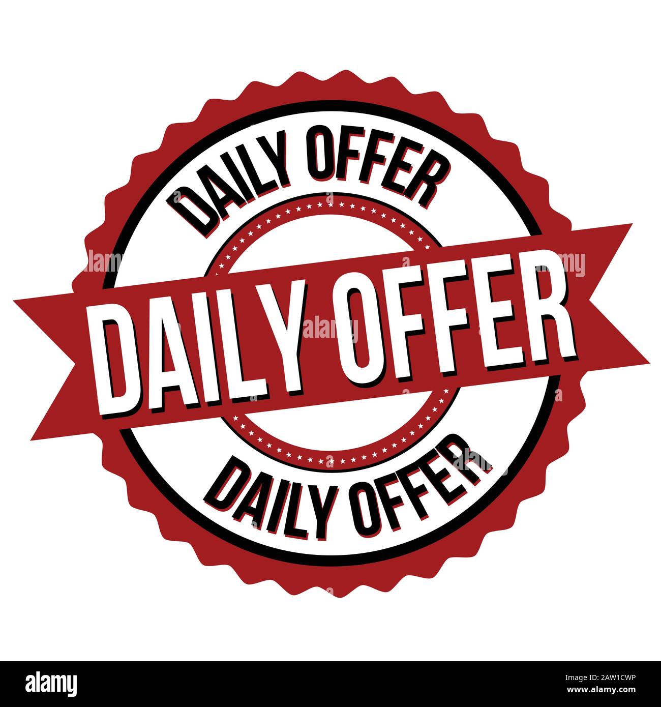 Daily offer label or sticker on white background, vector illustration ...