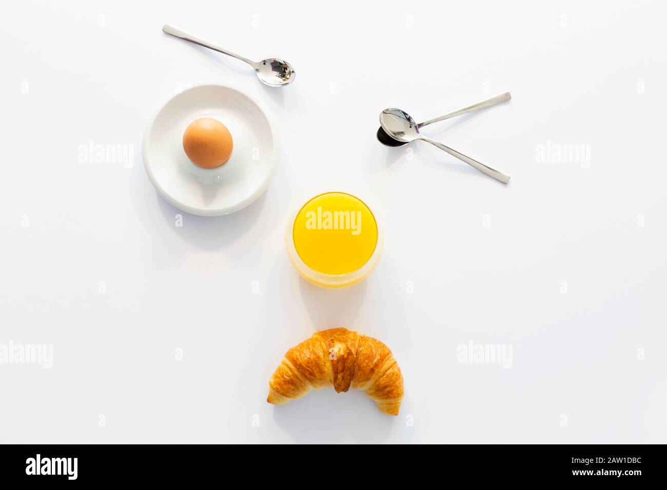 Fun breakfast concept with abstract angry grumpy human face made of ...