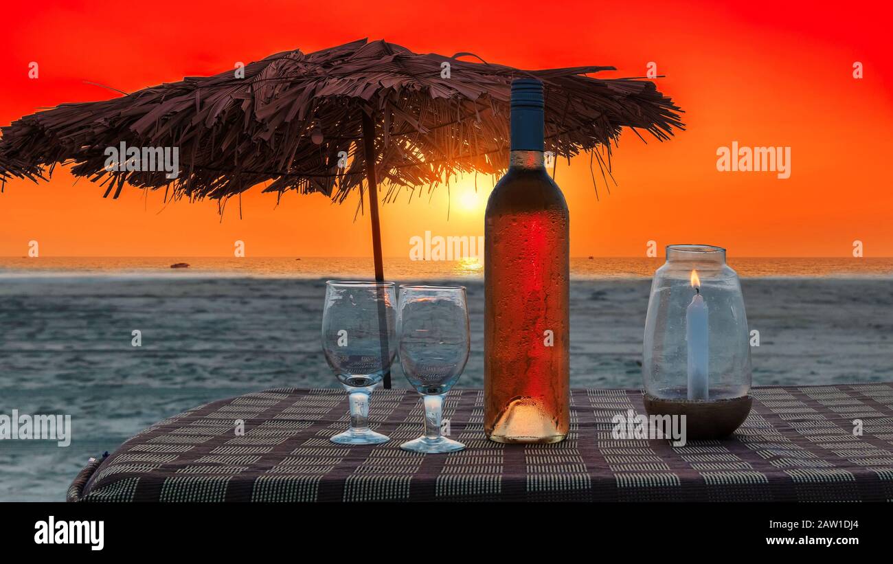 Beach party at sunset Stock Photo - Alamy