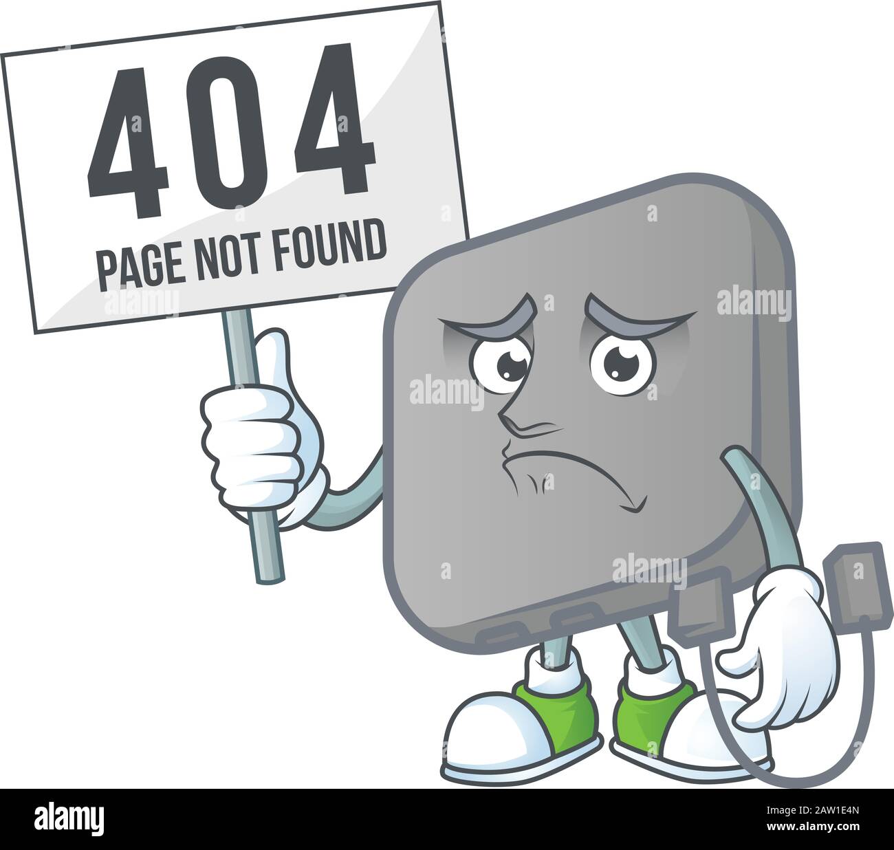 cheerless face power bank mascot style design raised up a board Stock ...