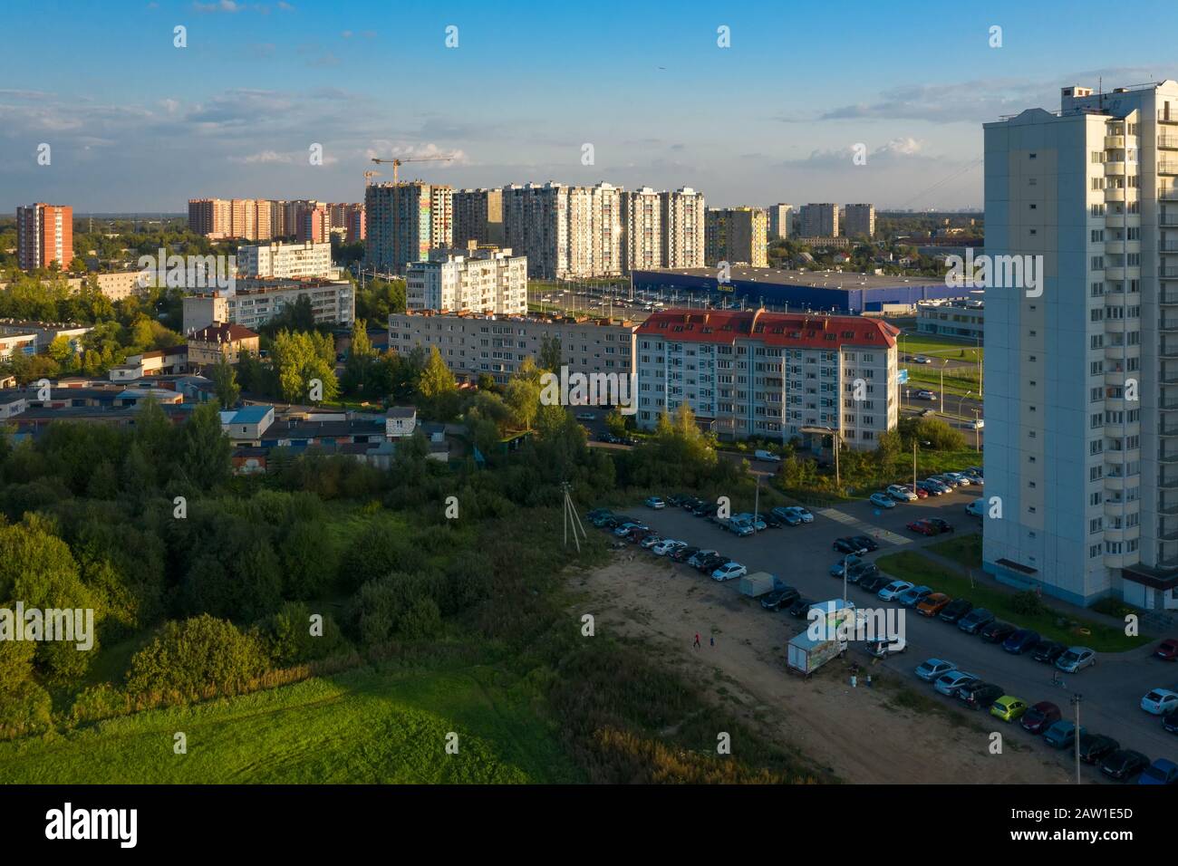 Modern residential courtyard playground aerial hi-res stock photography ...
