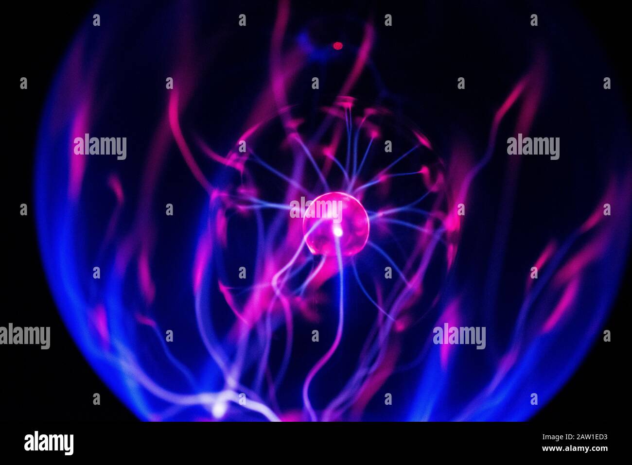 Electricity fire-ball. Abstract photo of electric waves. Static ...