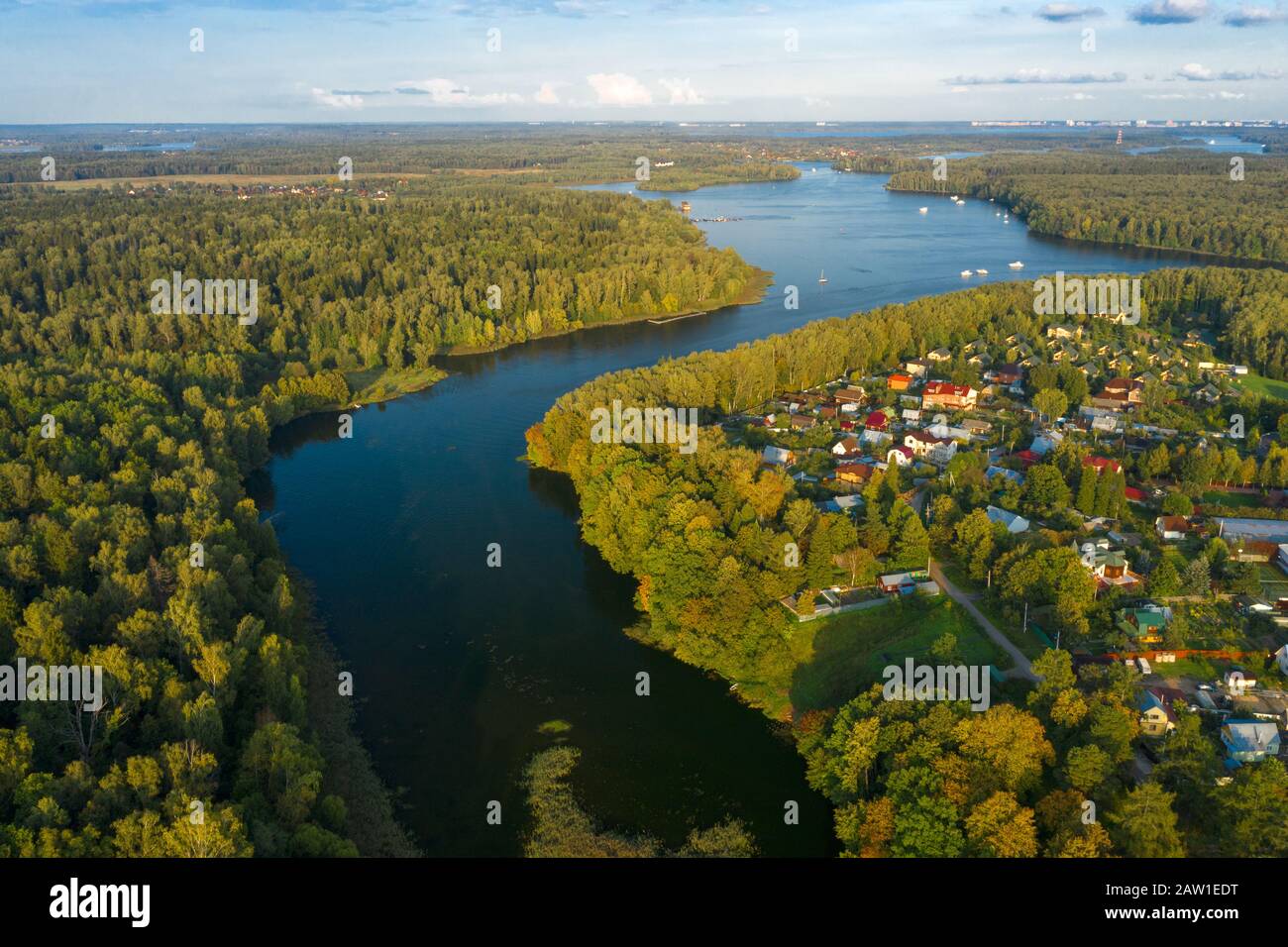 Moscow city river bay aerial hi-res stock photography and images - Alamy