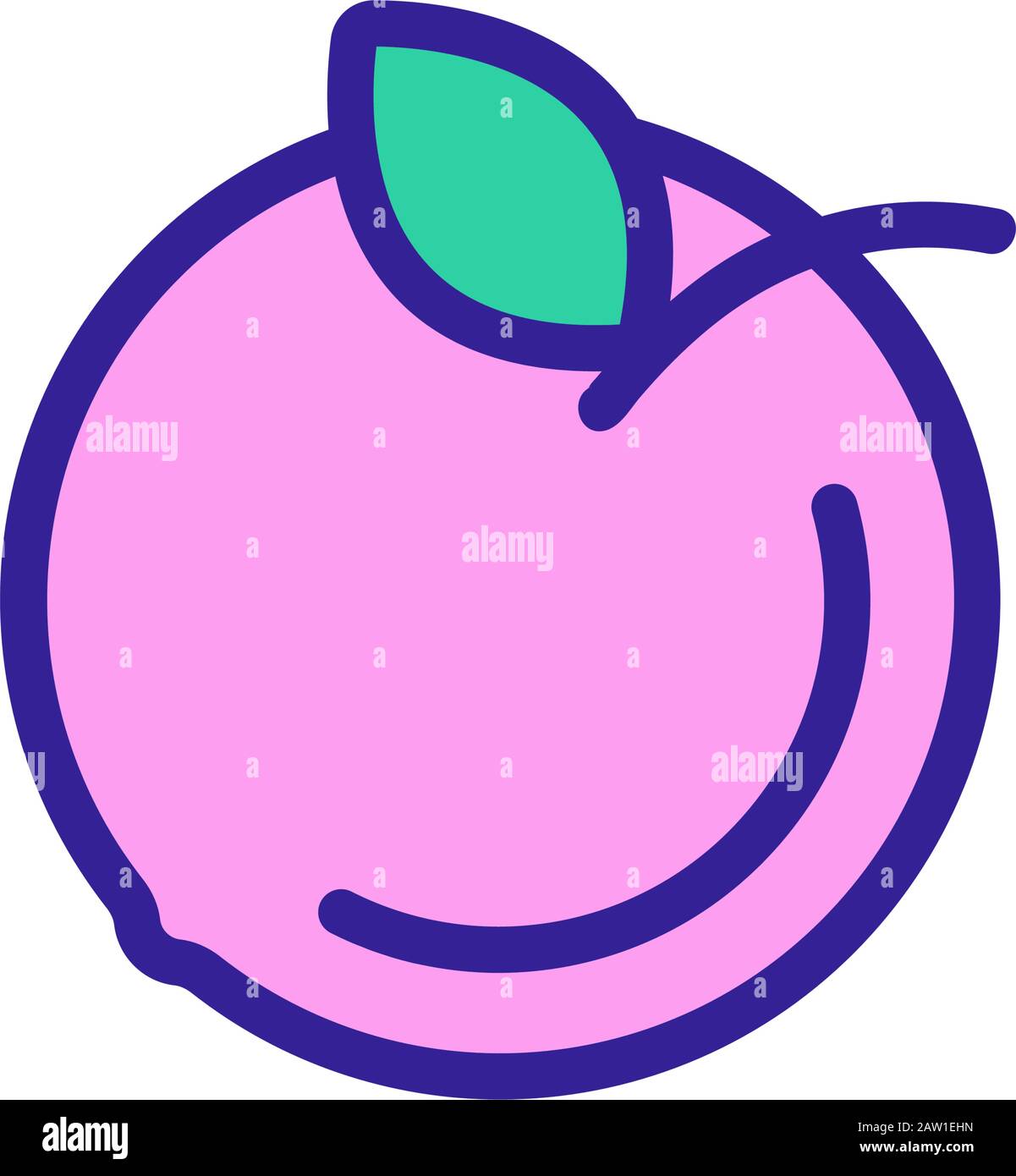 Peach icon vector. Isolated contour symbol illustration Stock Vector ...