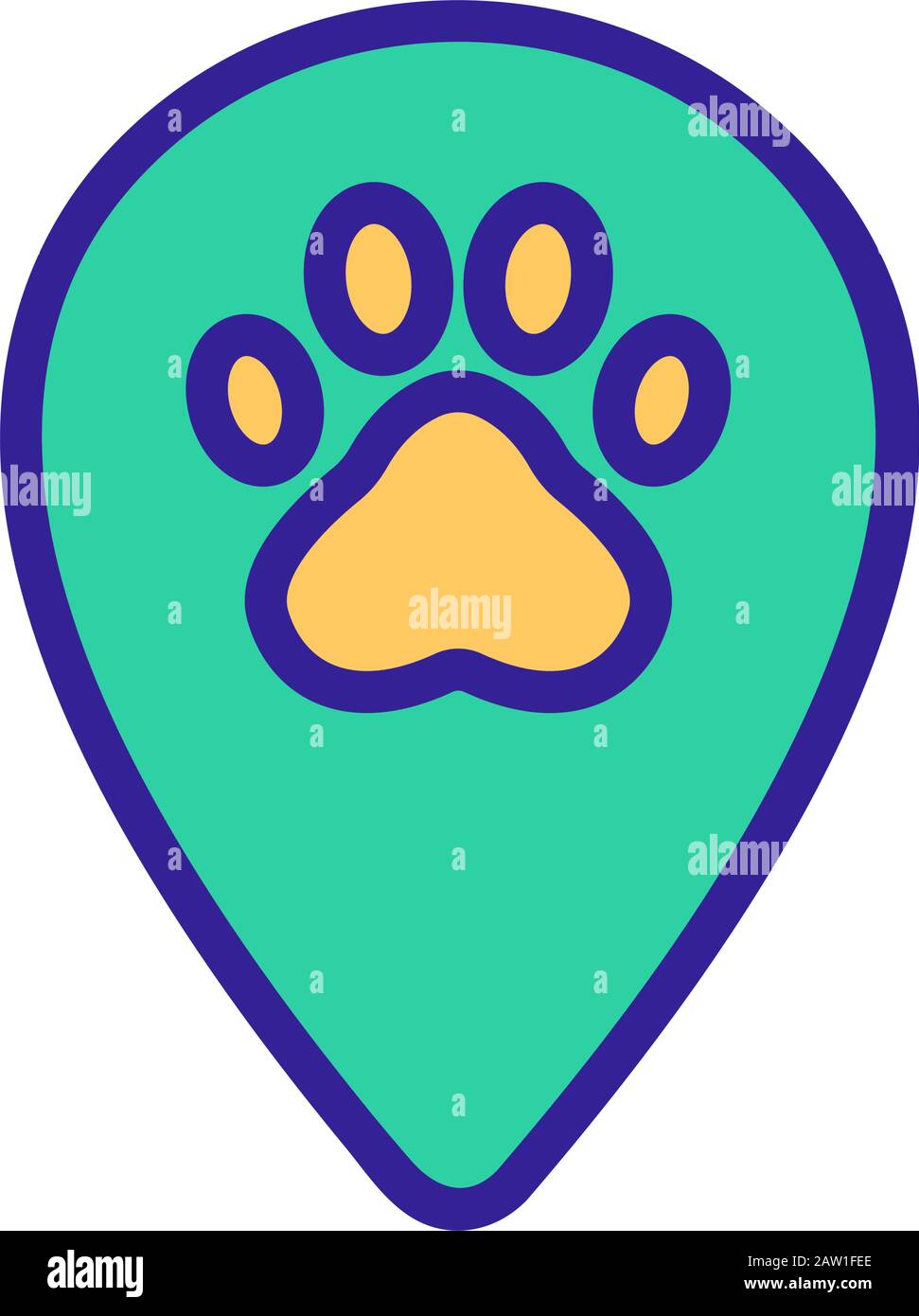 Paw icon vector. Isolated contour symbol illustration Stock Vector ...