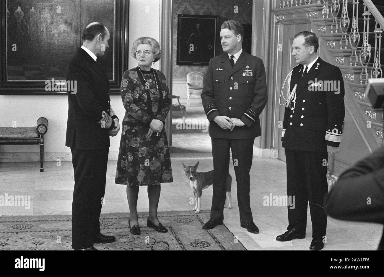 Queen juliana receives admiral sir terence lewin Black and White Stock ...