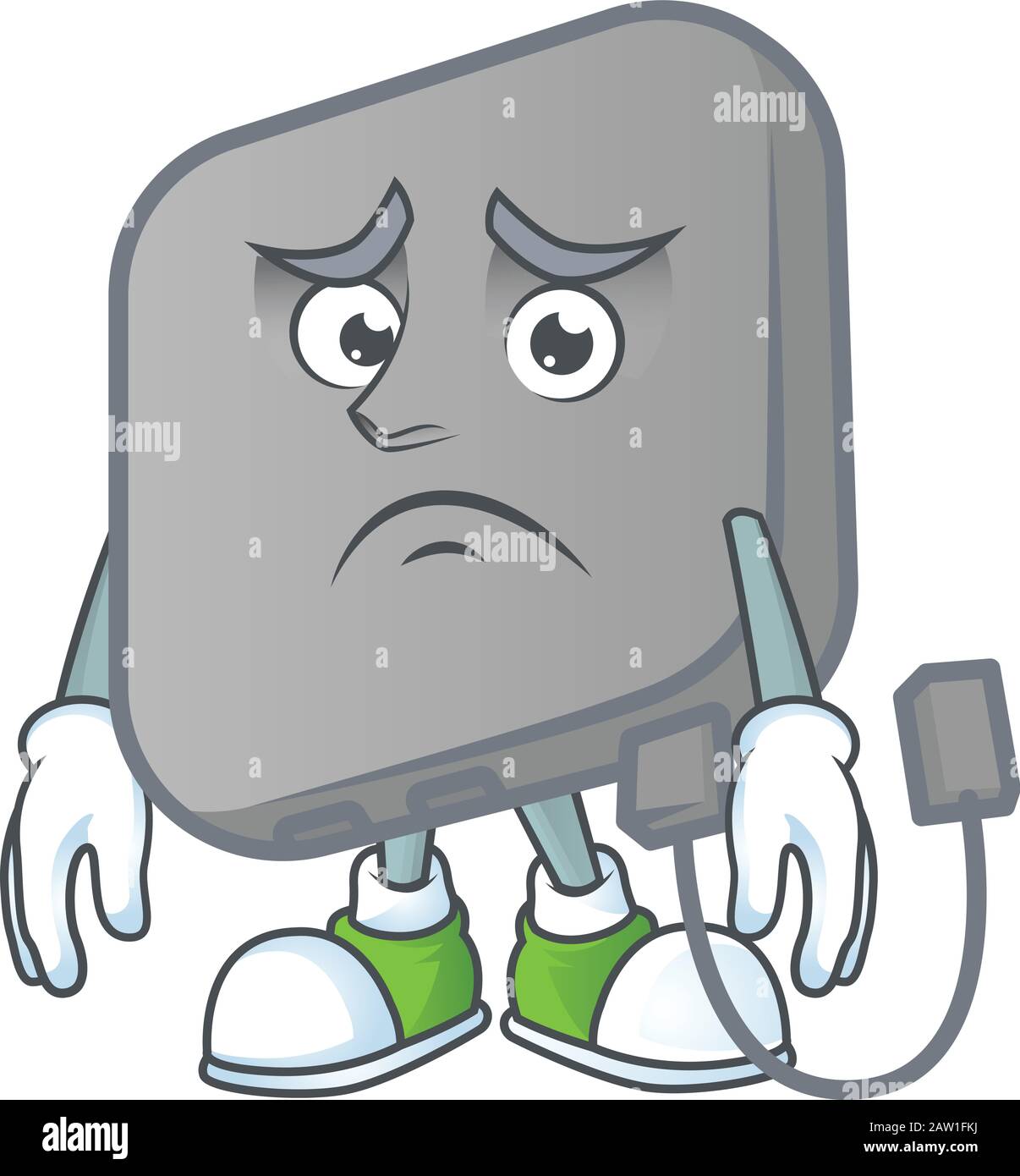 Cartoon character of a power bank having an afraid face Stock Vector ...