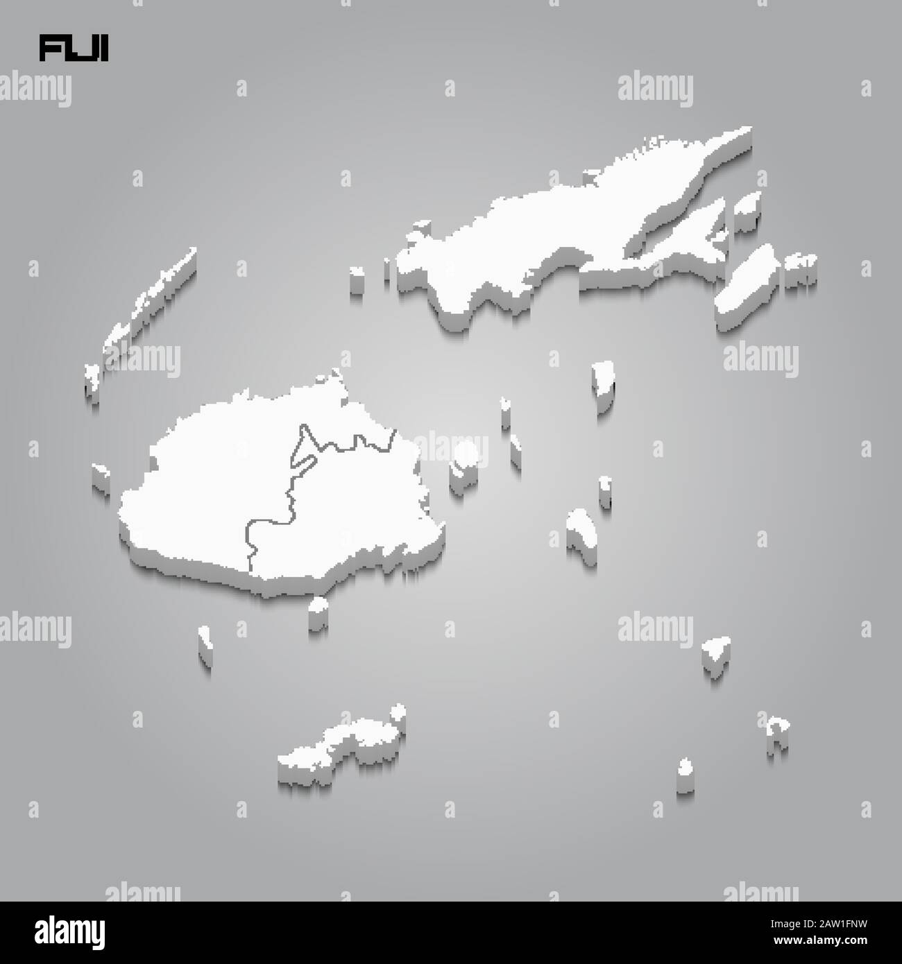 3d map fiji borders hi-res stock photography and images - Alamy