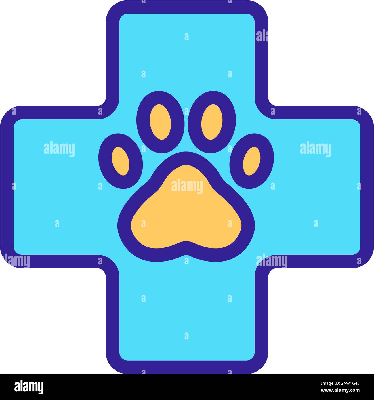 Paw icon vector. Isolated contour symbol illustration Stock Vector ...