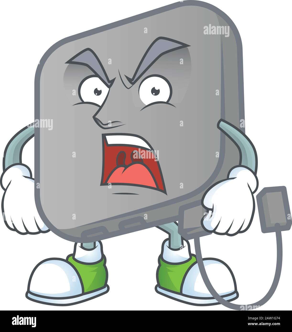 Power bank cartoon character design with angry face Stock Vector Image ...